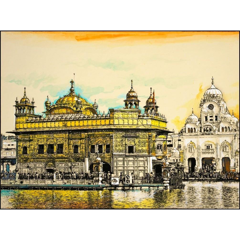 Golden Temple Amritsar-Canvas Art Painting | Monuments Painting ...