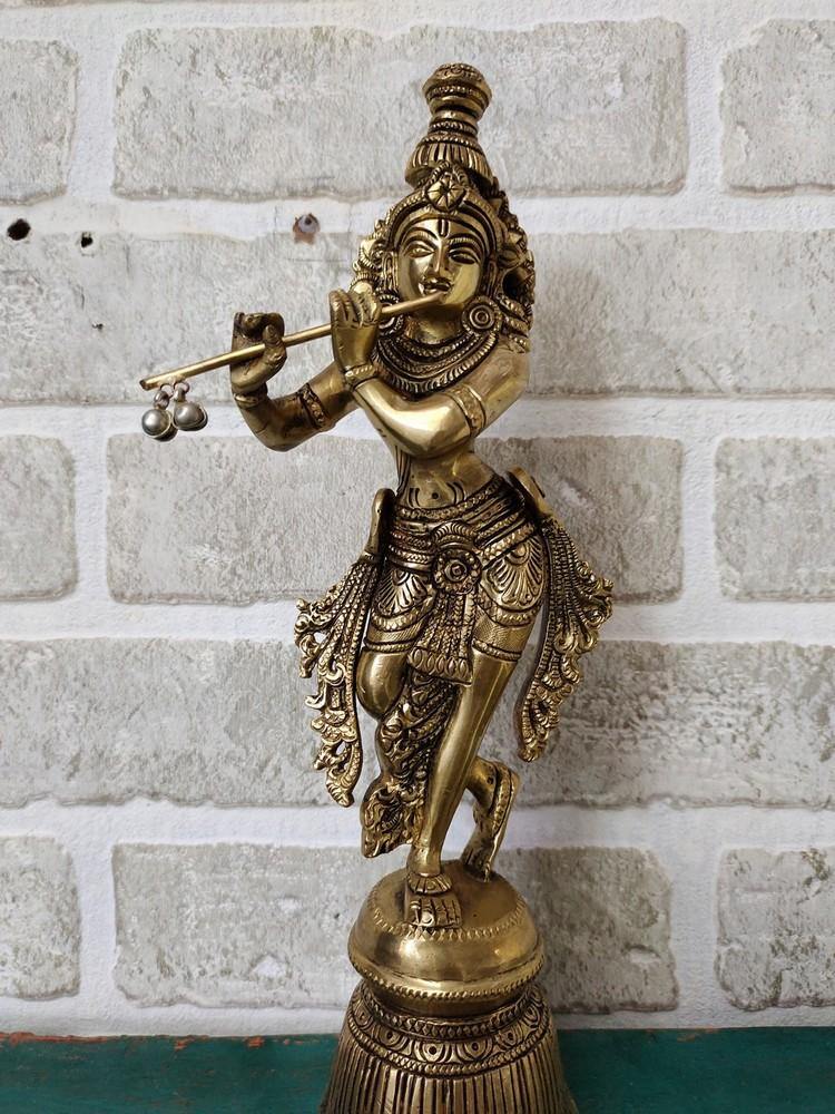 Krishna on Wooden Stand 32 | Rustic Wall décor | Traditional Wall Art ...